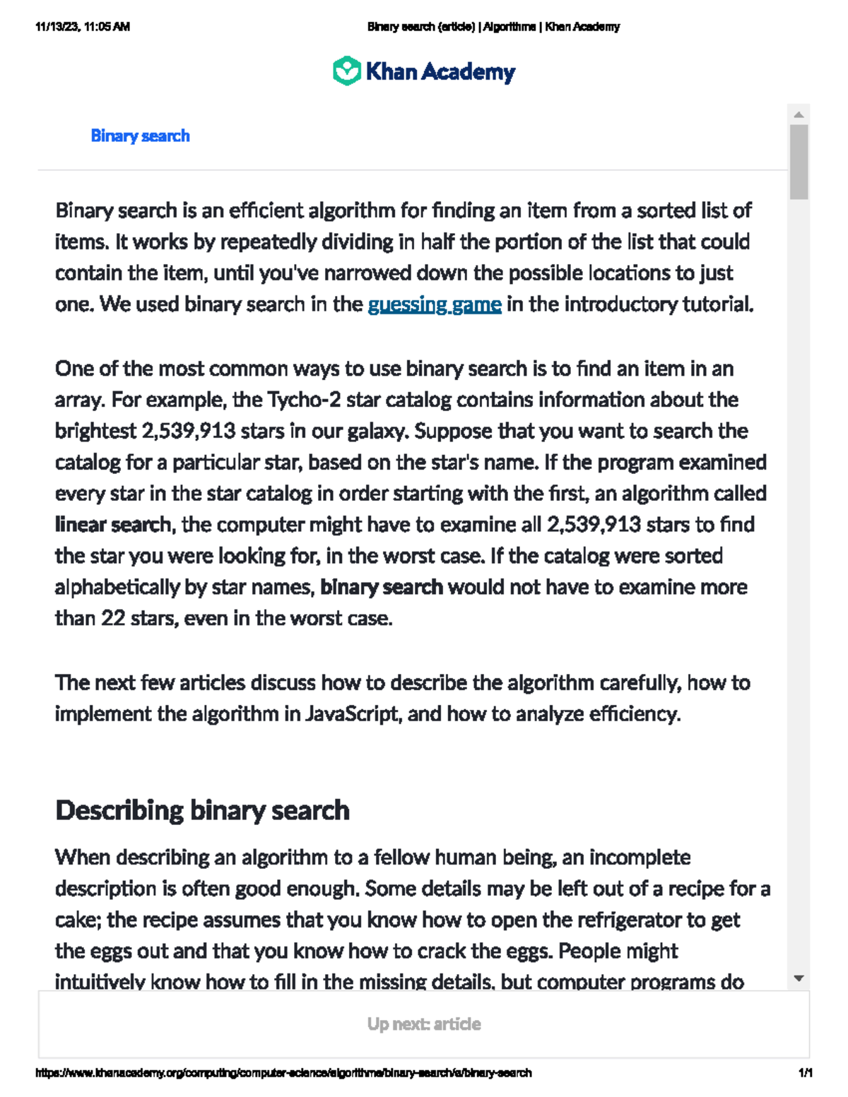 Binary Search Article - Studocu