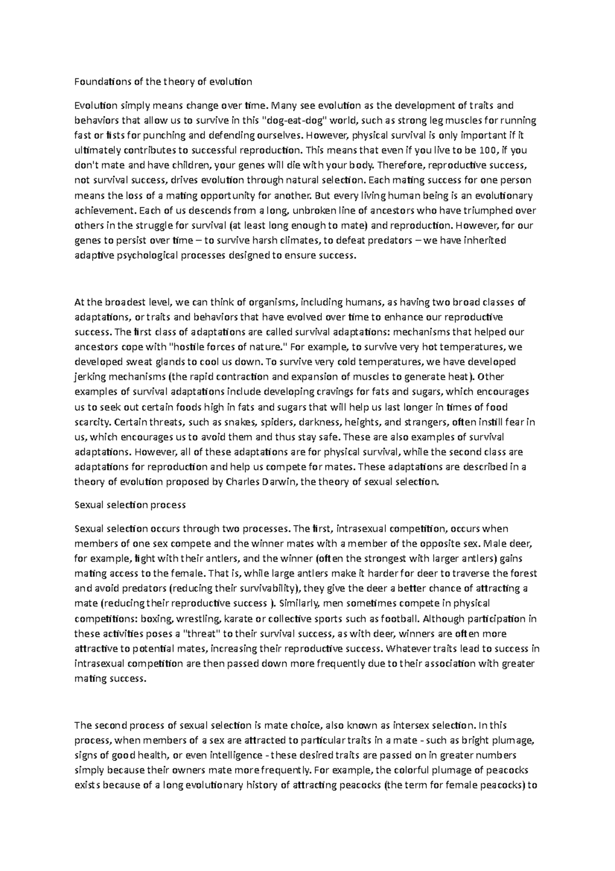 Foundations of the theory of evolution - Foundations of the theory of ...