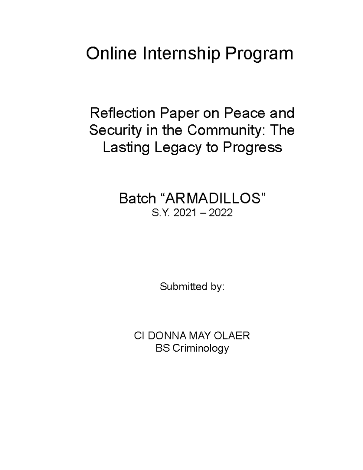 This is a reflection paper of the webinar we had. - Online Internship ...