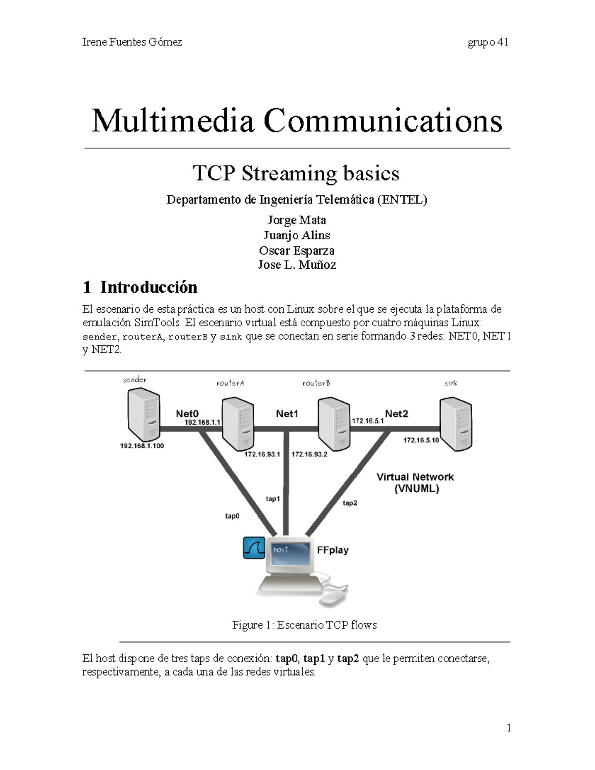 Tcp-streaming práctica - Multimedia Communications Departamento de ...