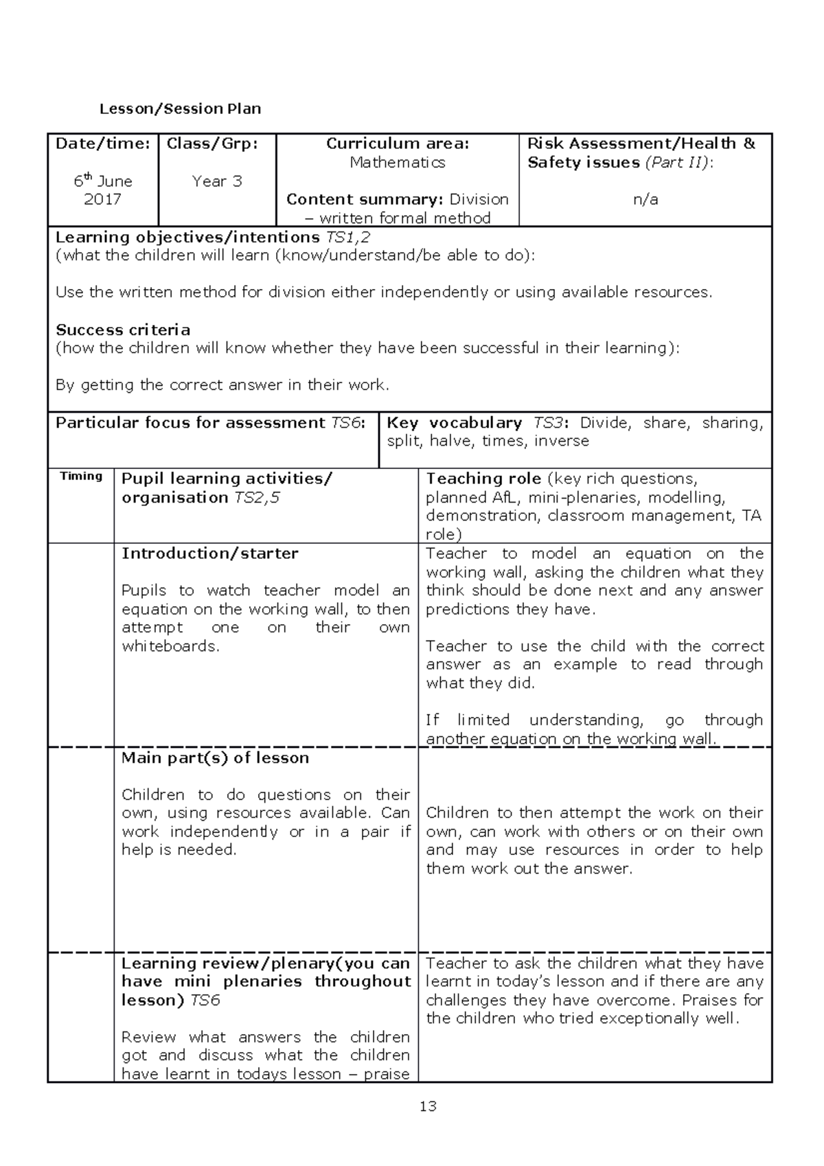 Lesson Plan Maths Year 3 Division Lesson Session Plan Date time lesson-plan-maths-year-3-division-lesson-session-plan-date-time