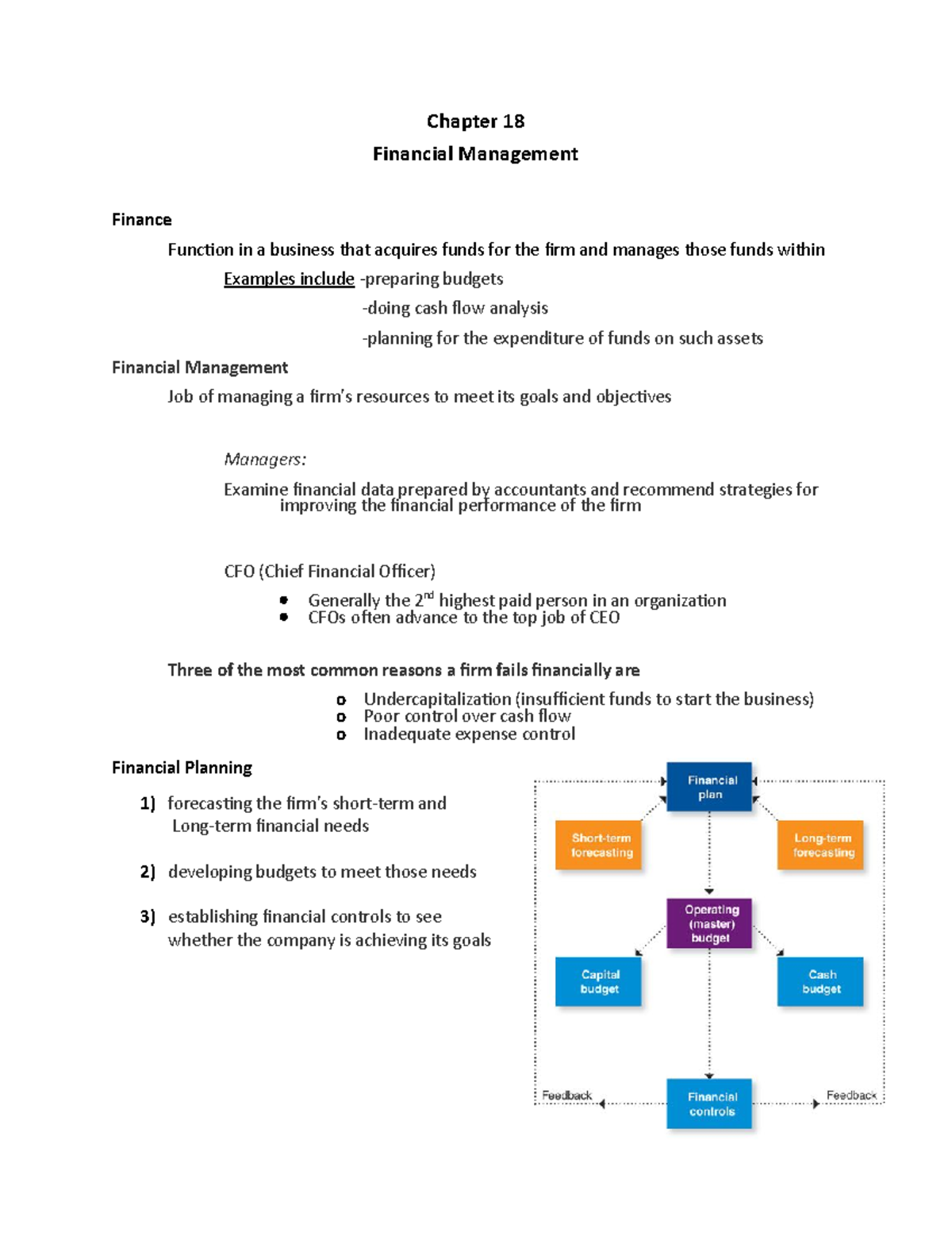 Chapter 18 - Lecture notes 13 - Chapter 18 Financial Management Finance ...
