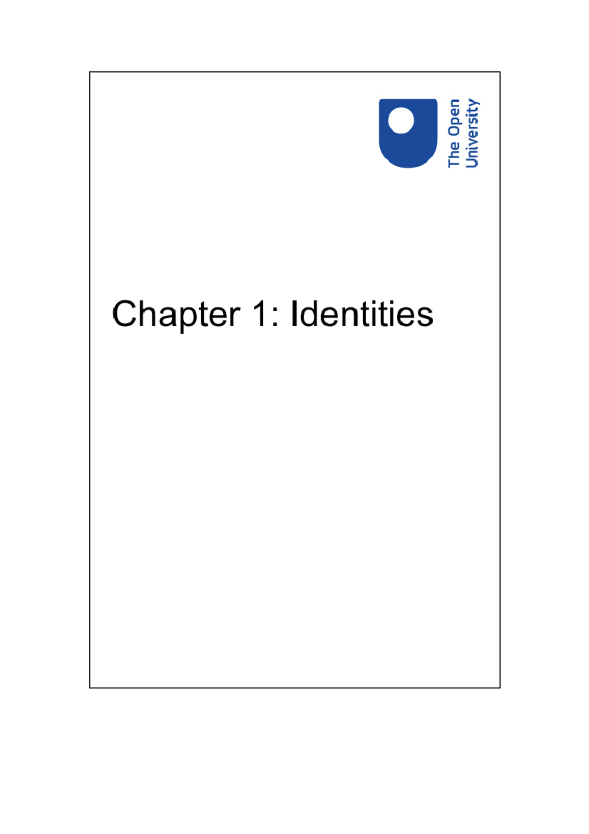Chapter 1 identities - Text - Chapter 1: Identities DD102 Introducing ...