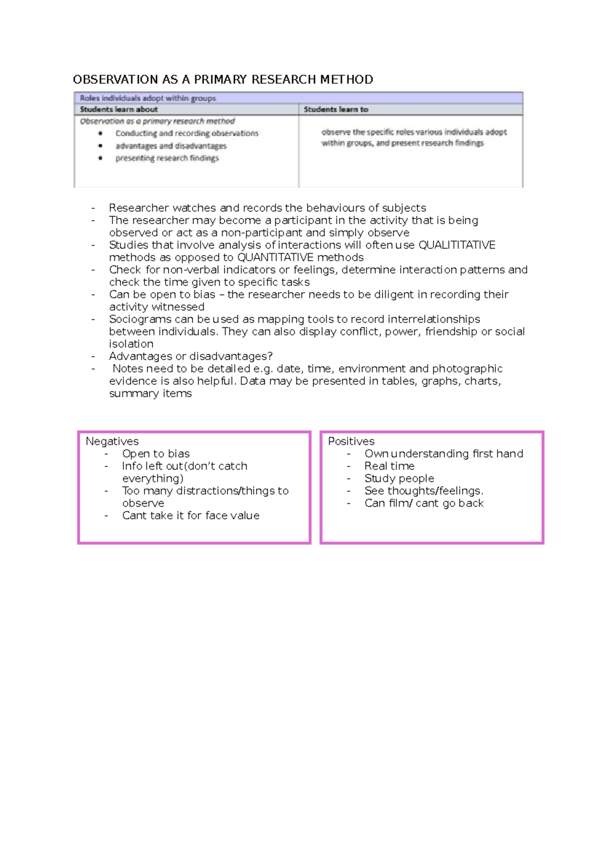 5. Observation AS A Primary Research Method - OBSERVATION AS A PRIMARY ...