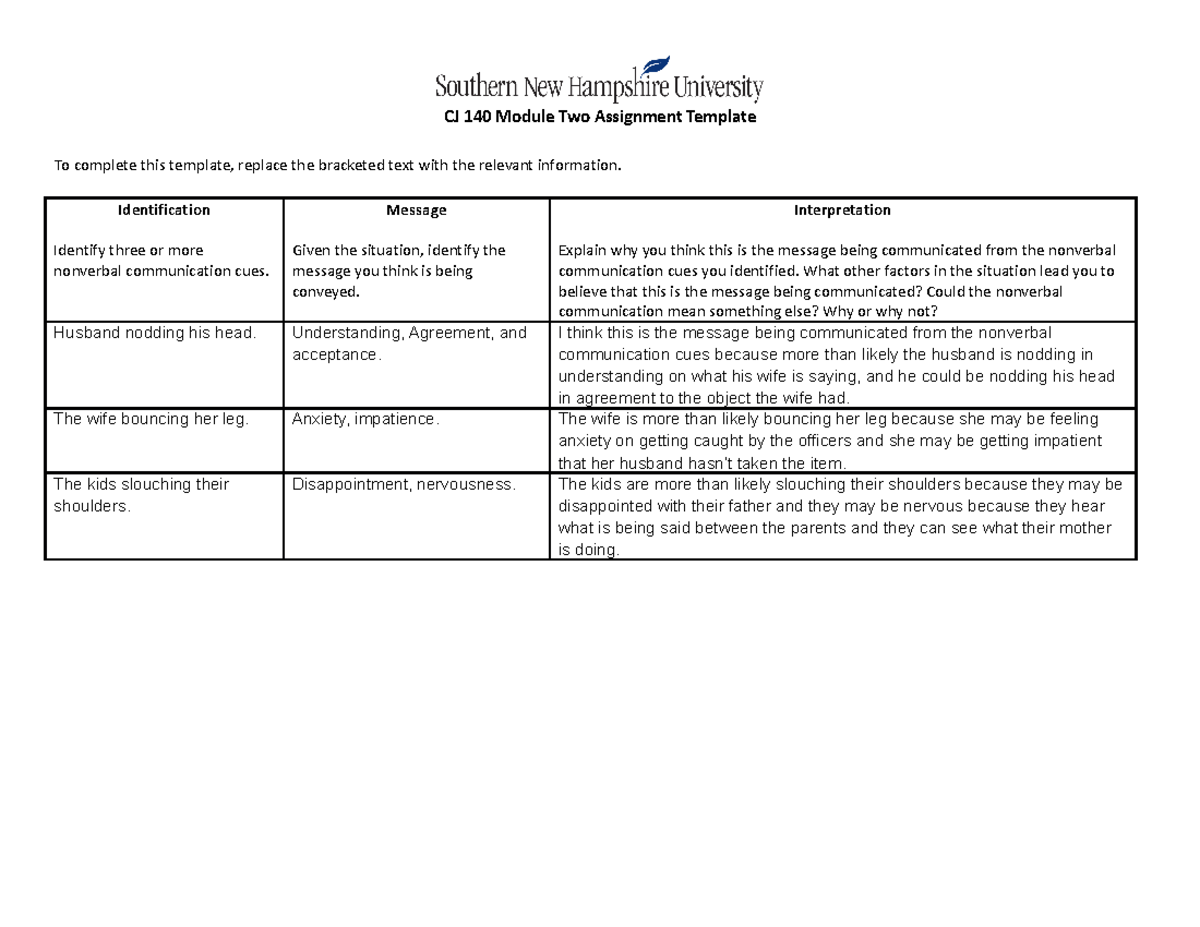 Practice activity Cj140 - CJ 140 Module Two Assignment Template To ...