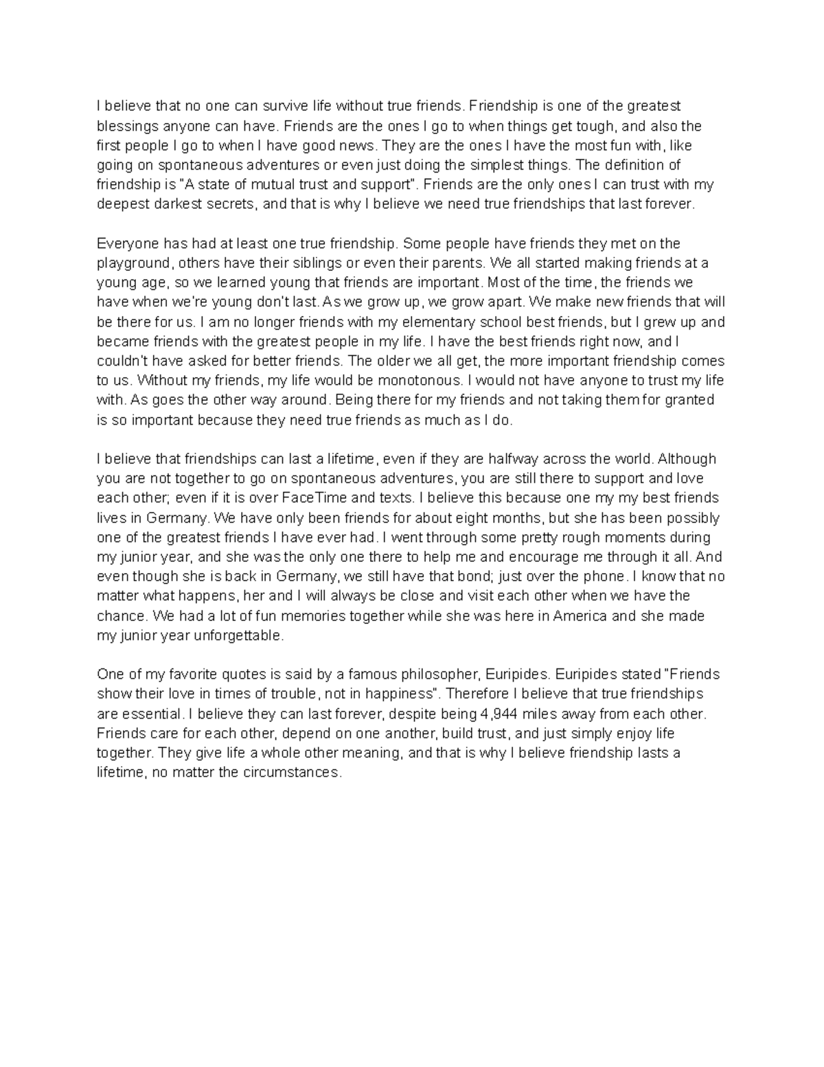 Best Friends Are Always There For You Even When You Move[ESSAY] - I ...