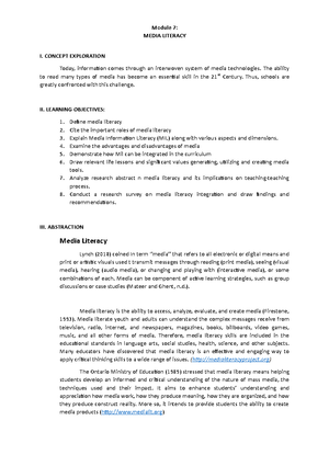 Module-11 - module - Module 11: ARTS AND CREATIVE LITERACY I. CONCEPT ...