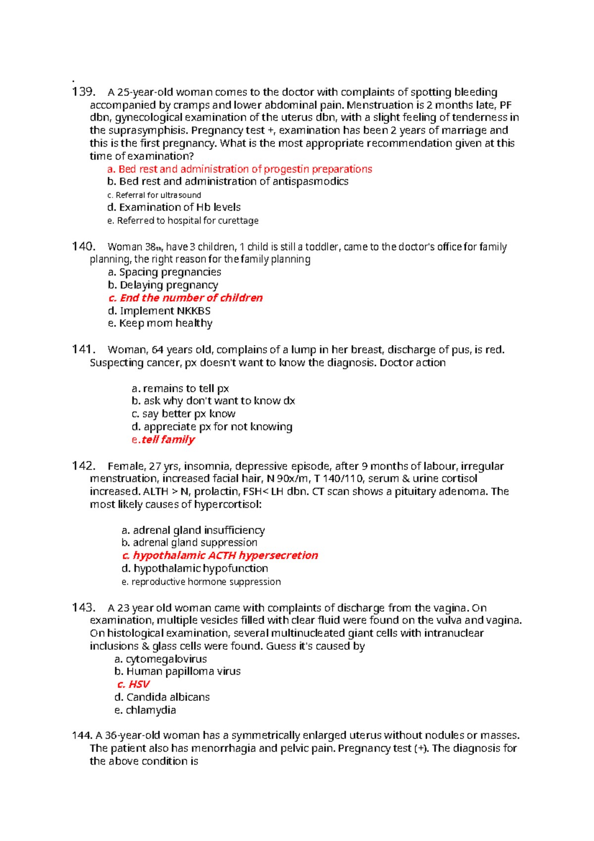 Health Science - CTE - Assignments-10 - . 139. A 25-year-old woman ...