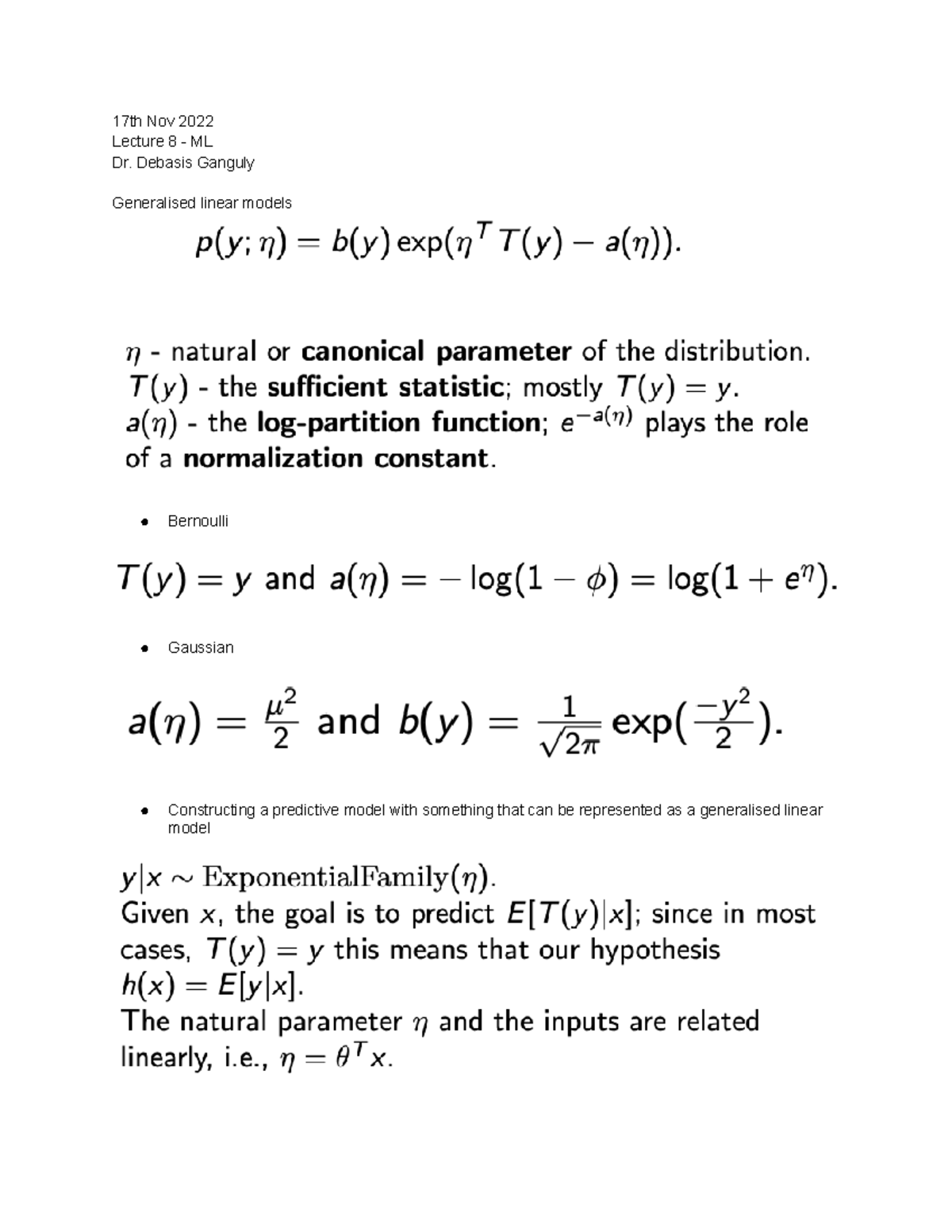 Machine Learning Lecture 8 - 17th Nov 2022 - COMPSCI4061 - Studocu