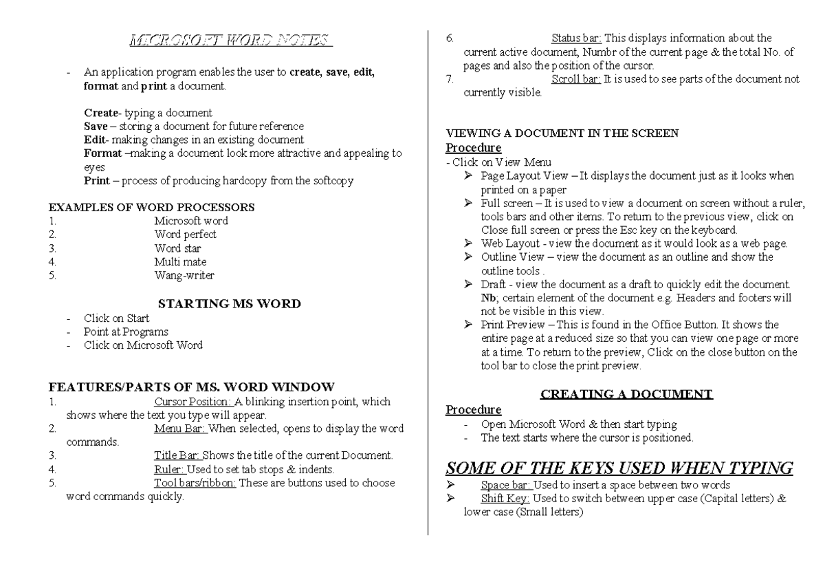 Microsoft WORD - MICROSOFT WORD NOTESMICROSOFT WORD NOTES - An ...