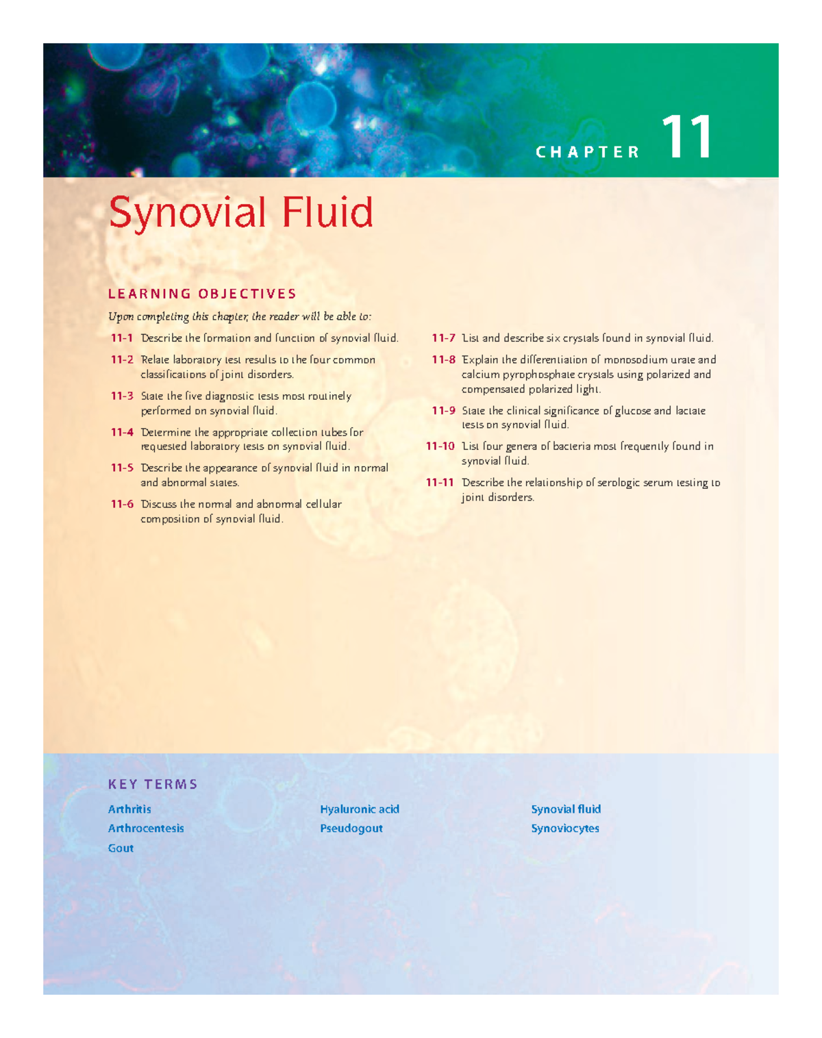 Synovial Fluid - MTAP CPAP 421 - Synovial Fluid C H A P T E R 11 ...