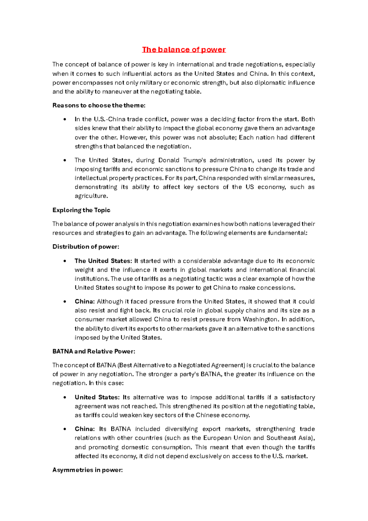 The balance of power -............... - The balance of power The ...