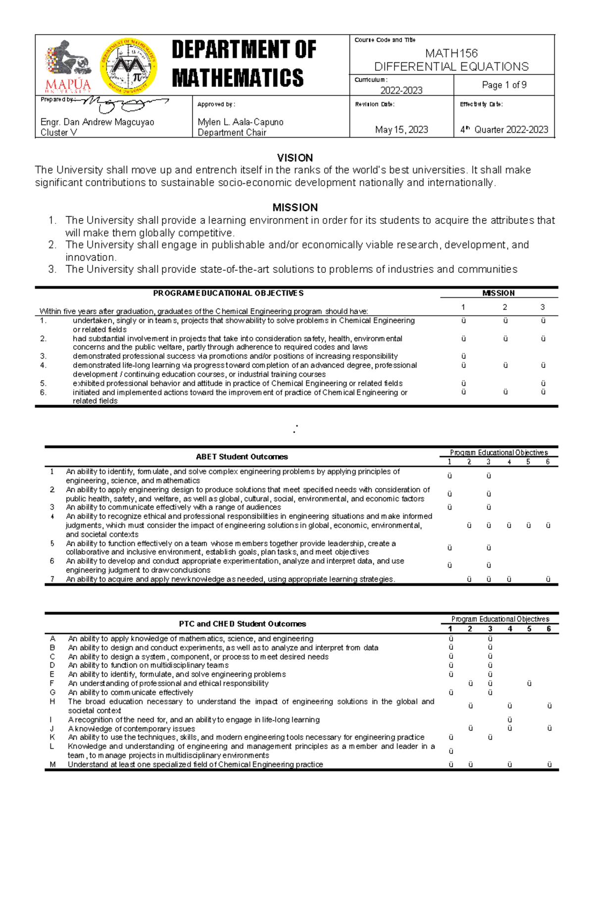 MATH156 AY 2022-2023 Q4 Syllabus Tri-X Blended Uo X (ME) - DEPARTMENT ...