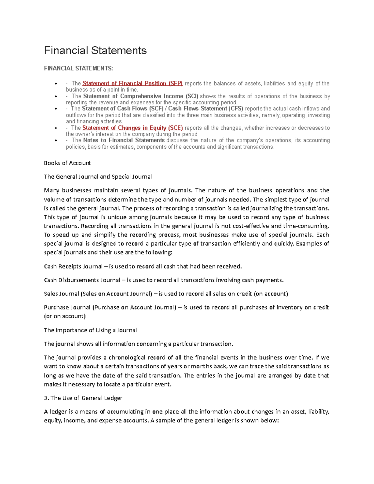 Fabm - This is notes for FABM 2 - Financial Statements FINANCIAL ...