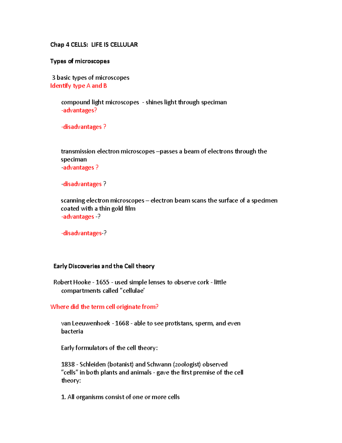 Cells and cell membranes notes and questions(1) copy - Chap 4 CELLS ...