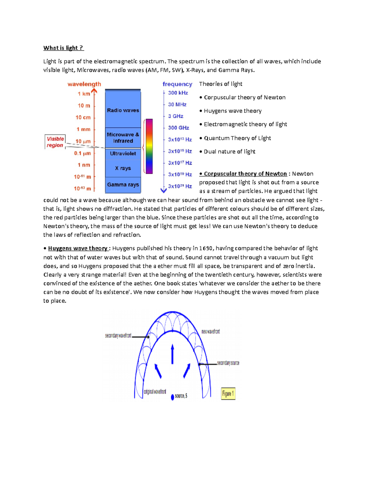 Light Theories - Lecture material and note combined - What is light ...