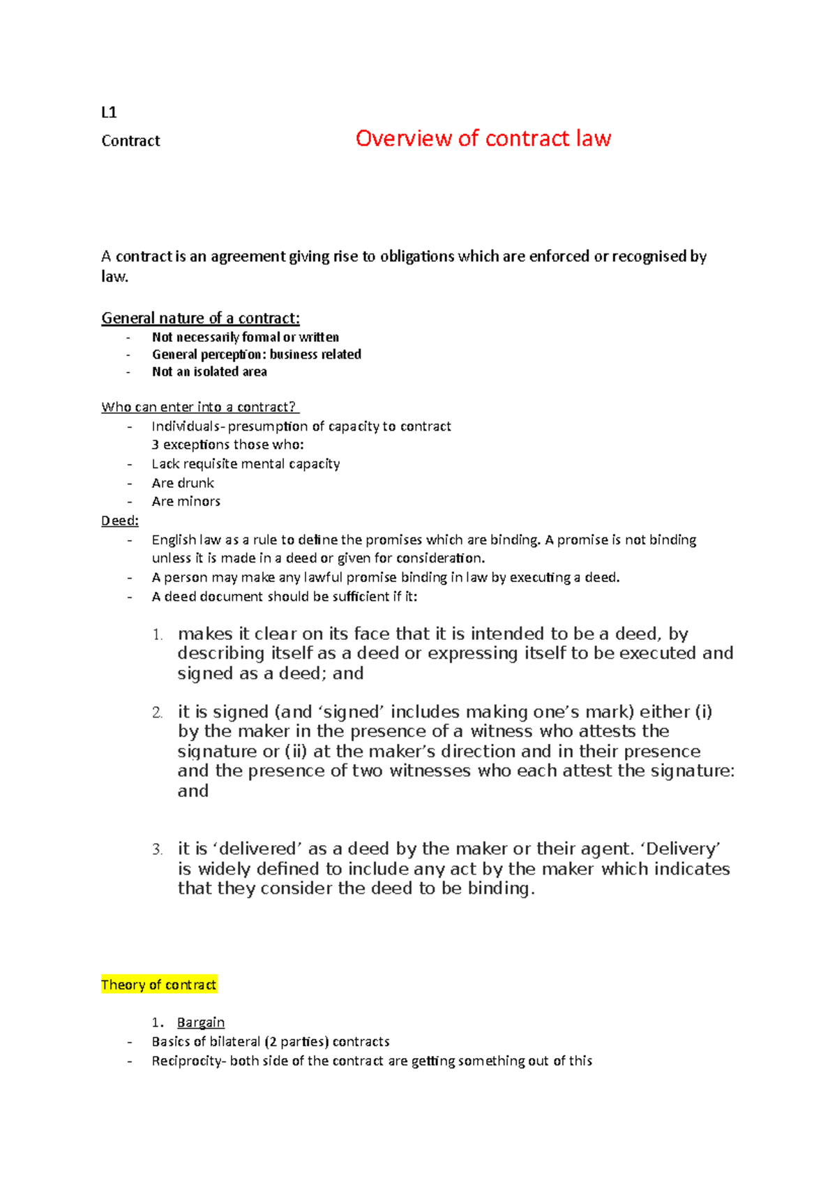 L1- intro to contract law- Felthouse v Bindley [1862] 11 CB - L ...