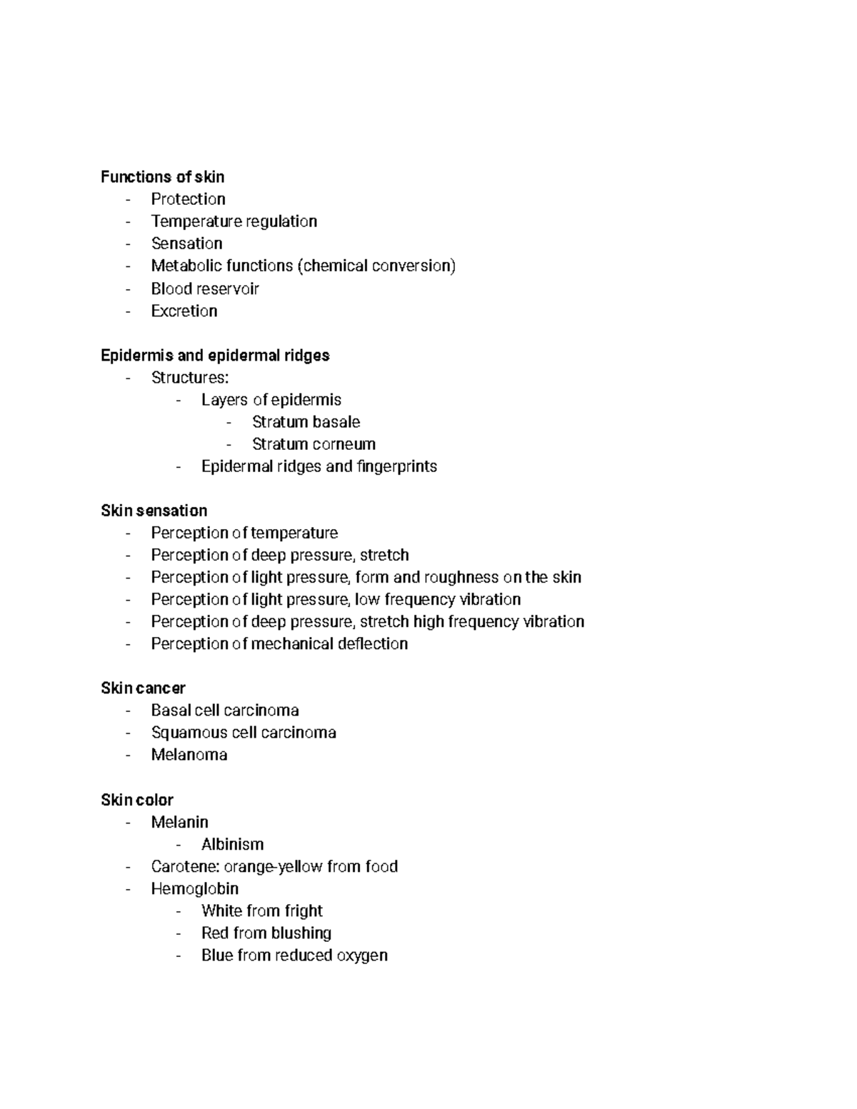 Skin lecture notes - professor: jay gump class: kin270 topic: skin ...