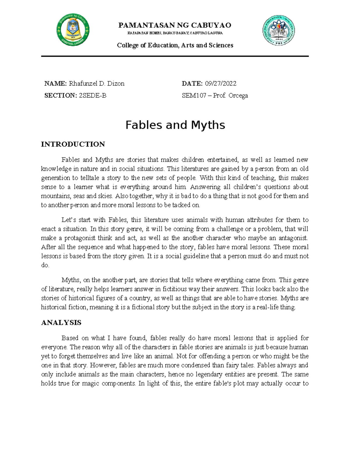SEM107 Fablesmythrp Dizon 2 Sedeb - PAMANTASAN NG CABUYAO KATAPATAN HOMES, BANAY-BANAY, CABUYAO ...