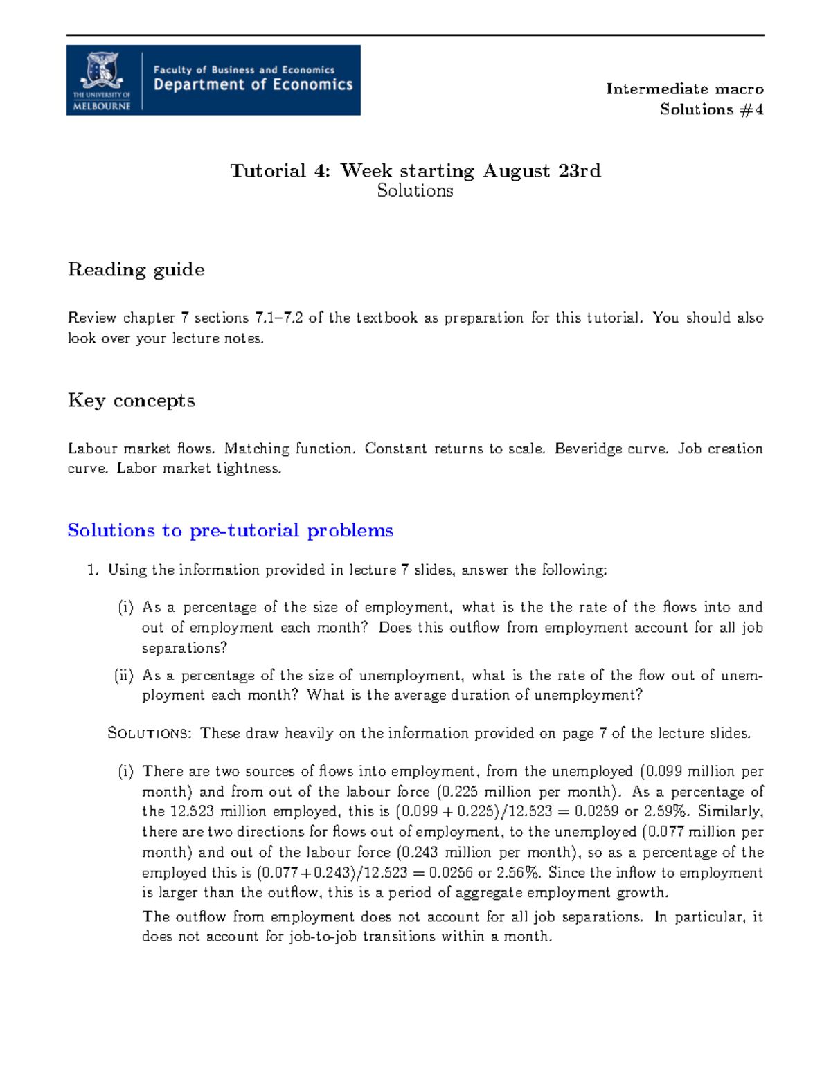 Inter Macro tutorial Solutions 4 - Intermediate macro Solutions # Tutorial 4: Week starting ...
