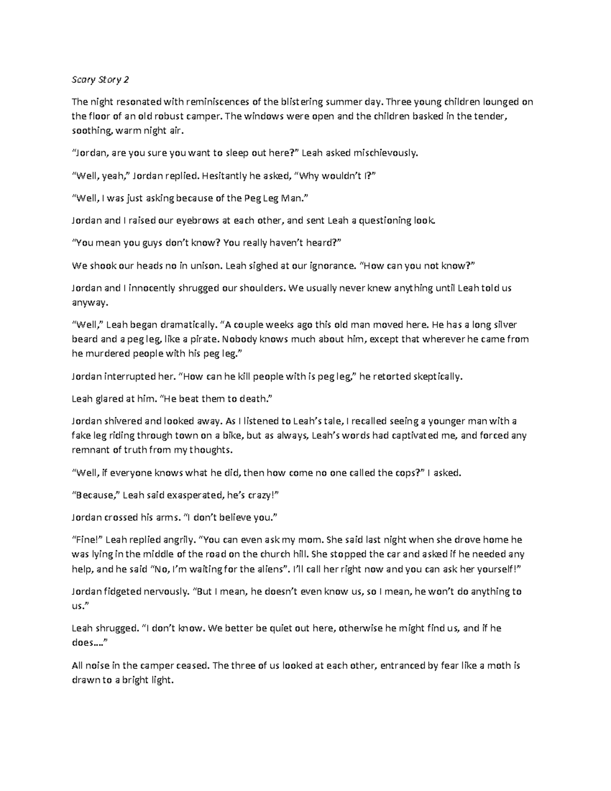 Text2 - troll - Scary Story 2 The night resonated with reminiscences of ...