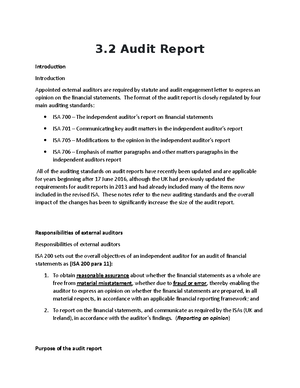 5.2 Audit Planning - Lecture notes 4-8 - 5 Audit Planning What is the ...
