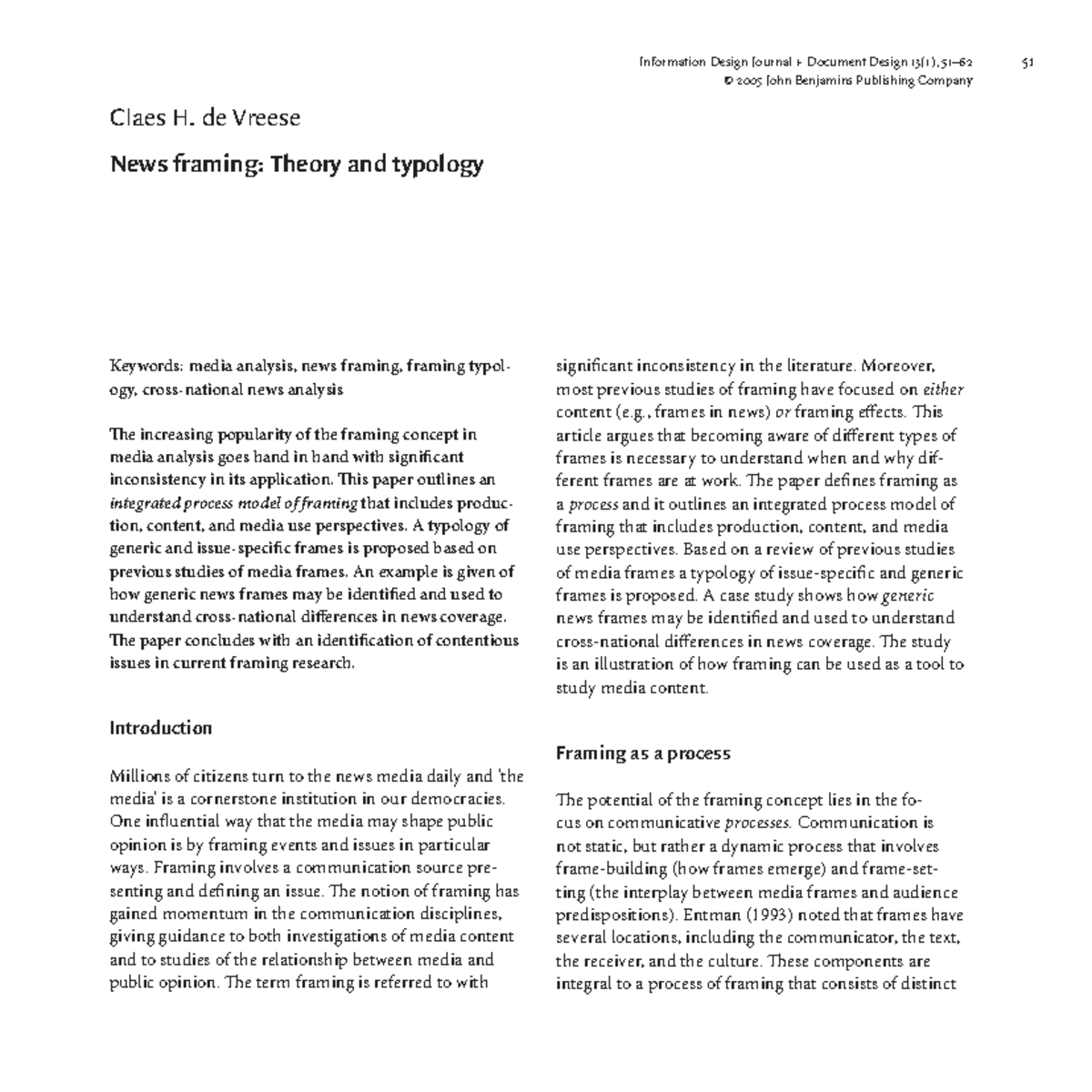 News_framing_Theory_and_typology.pdf - Information Design Journal + Document DesignNews framing ...