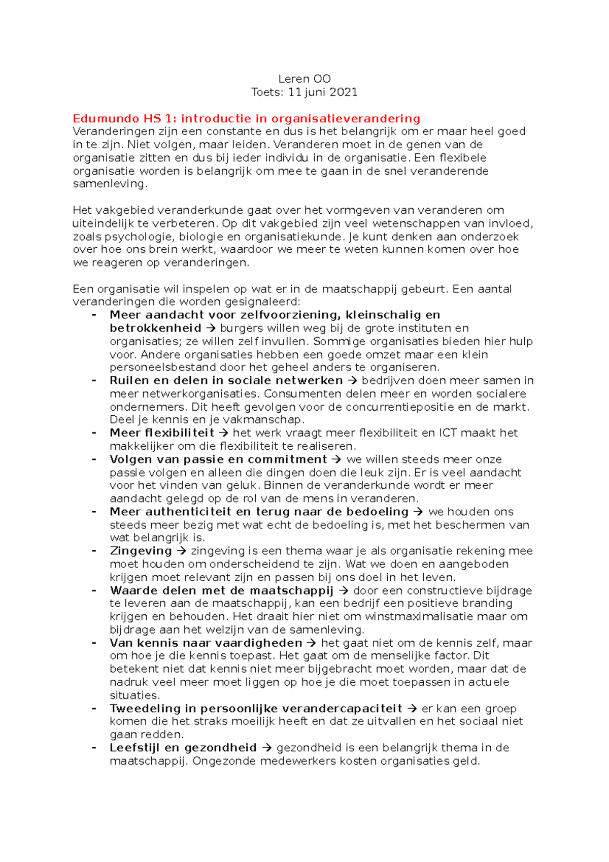 Deeltoets 2 Edumondo H1:H14 - Leren OO Toets: 11 juni 2021 Edumundo HS ...