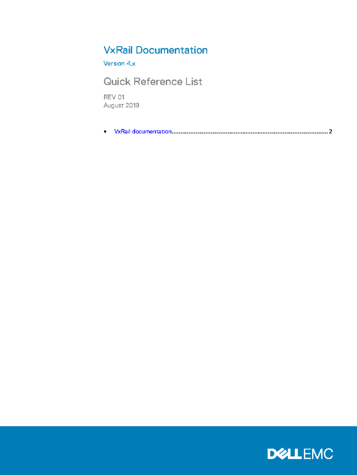 Docu95173 Vx Rail-Documentation-Quick-Reference-List - VxRail ...