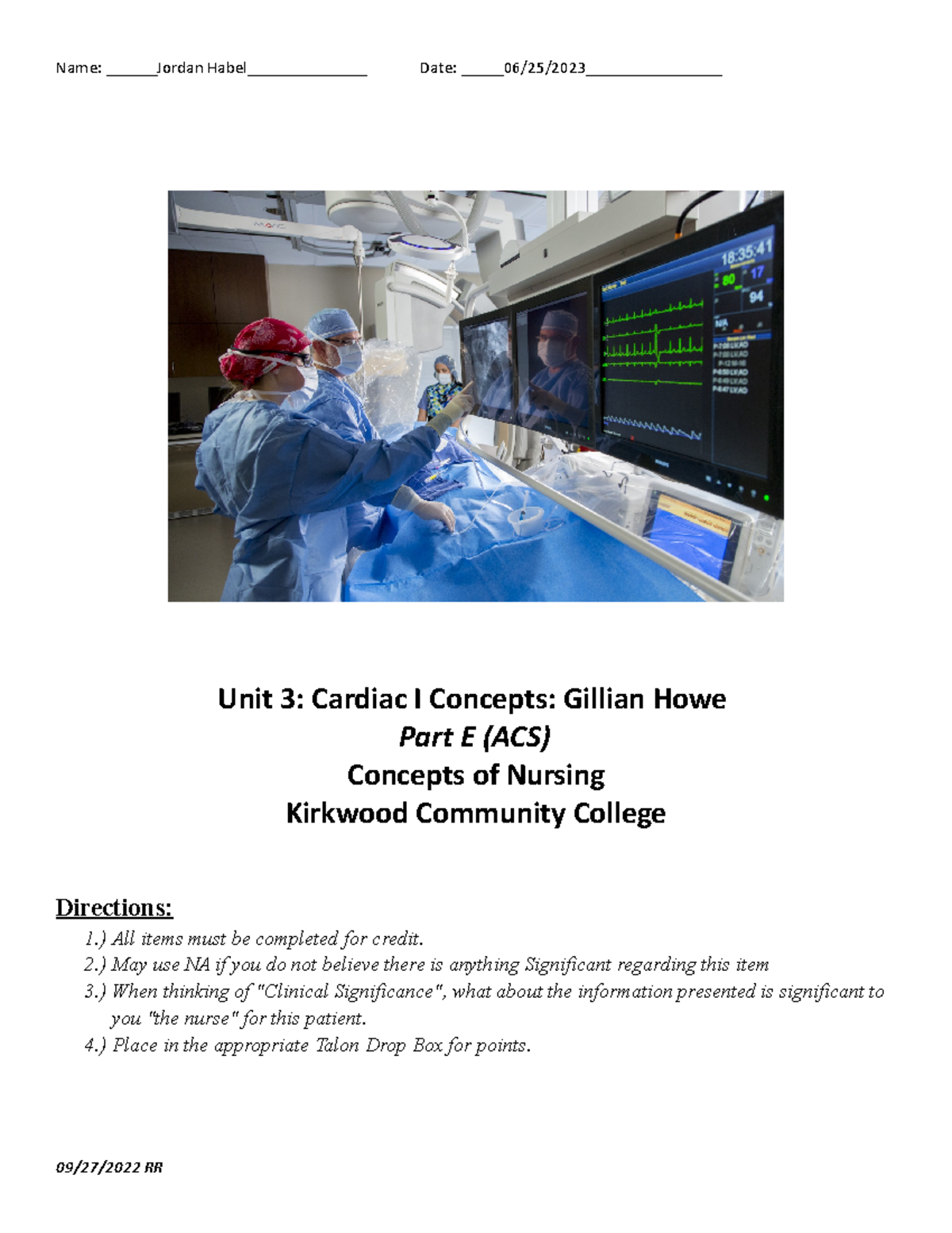 Gillian Howe Case Study Part E - Name: Jordan Habel________ Date: 06/25 ...