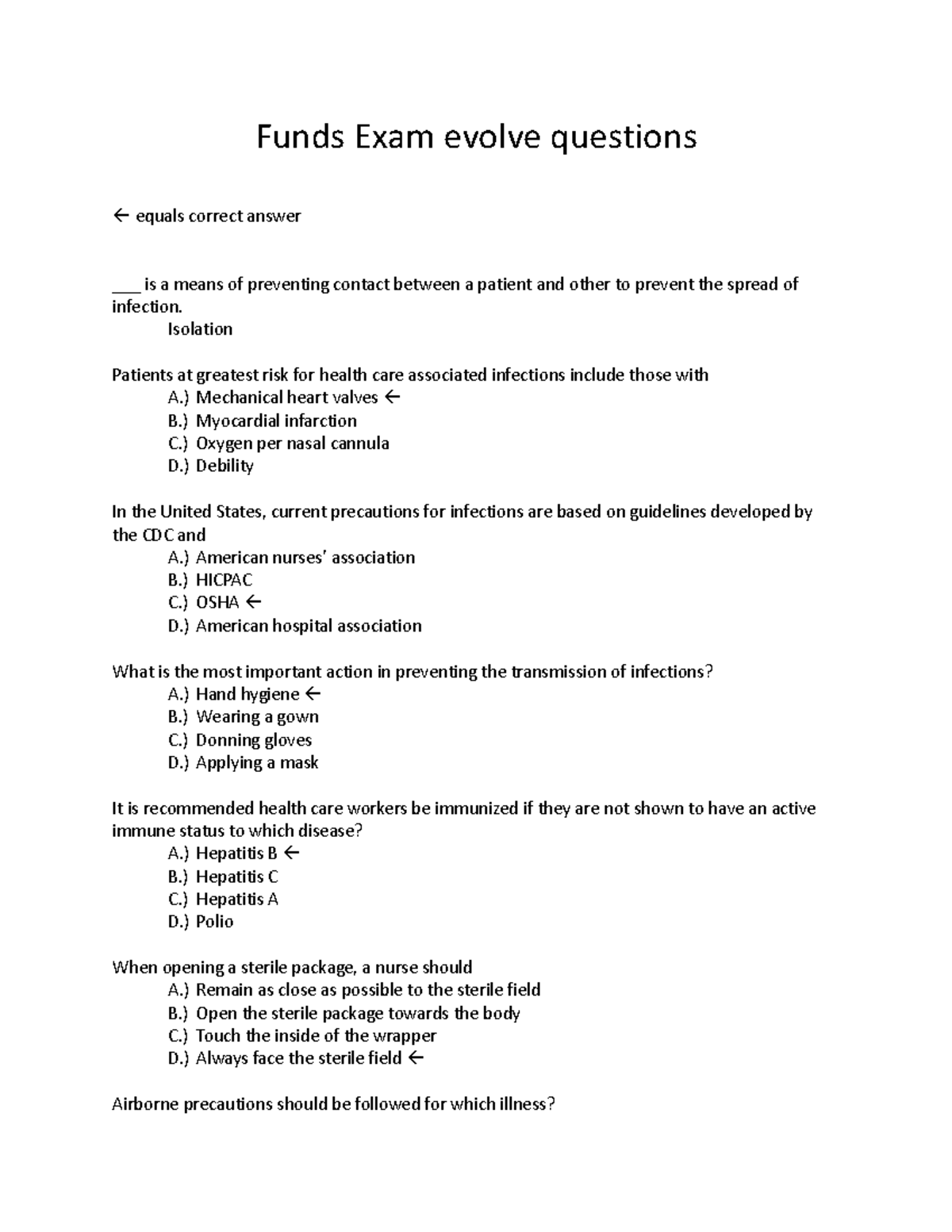 Funds 3 - Summaries of Class - Funds Exam evolve questions equals ...