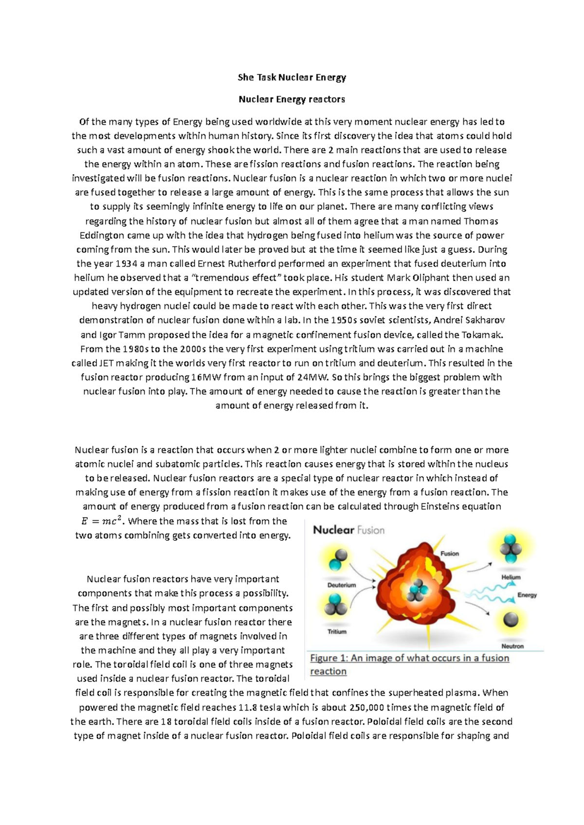 She Task Nuclear Energy - She Task Nuclear Energy Nuclear Energy ...