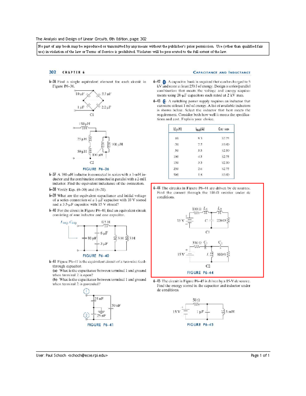 HW 5 soln - homework - The Analysis and Design of Linear Circuits, 6th Edition, page: 302 No ...