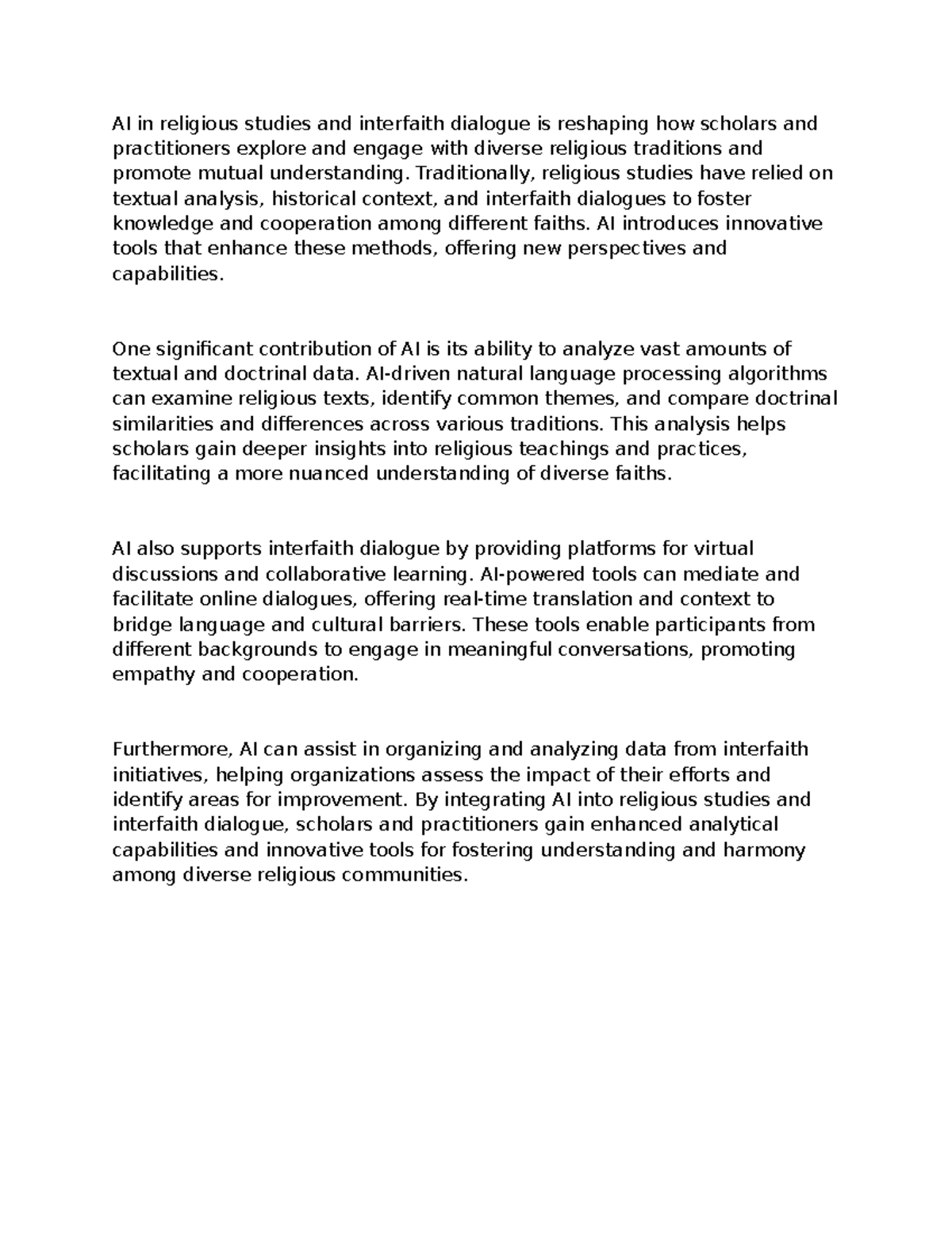 AI in religious studies and interfaith dialogue is reshaping how ...