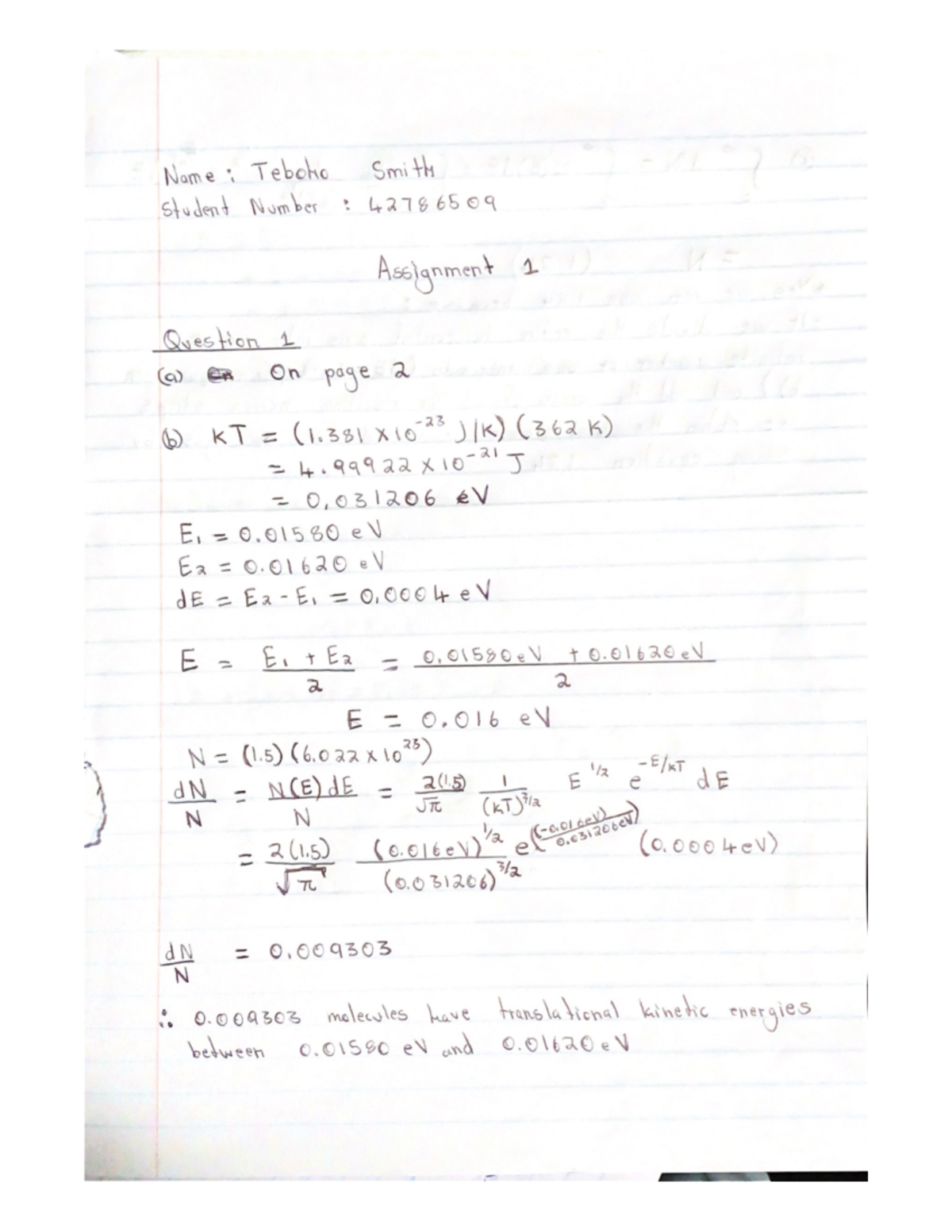 Question 1(b) - gtvfvrhc gfv gcv cfv - Name: Tebotio Smith student ...