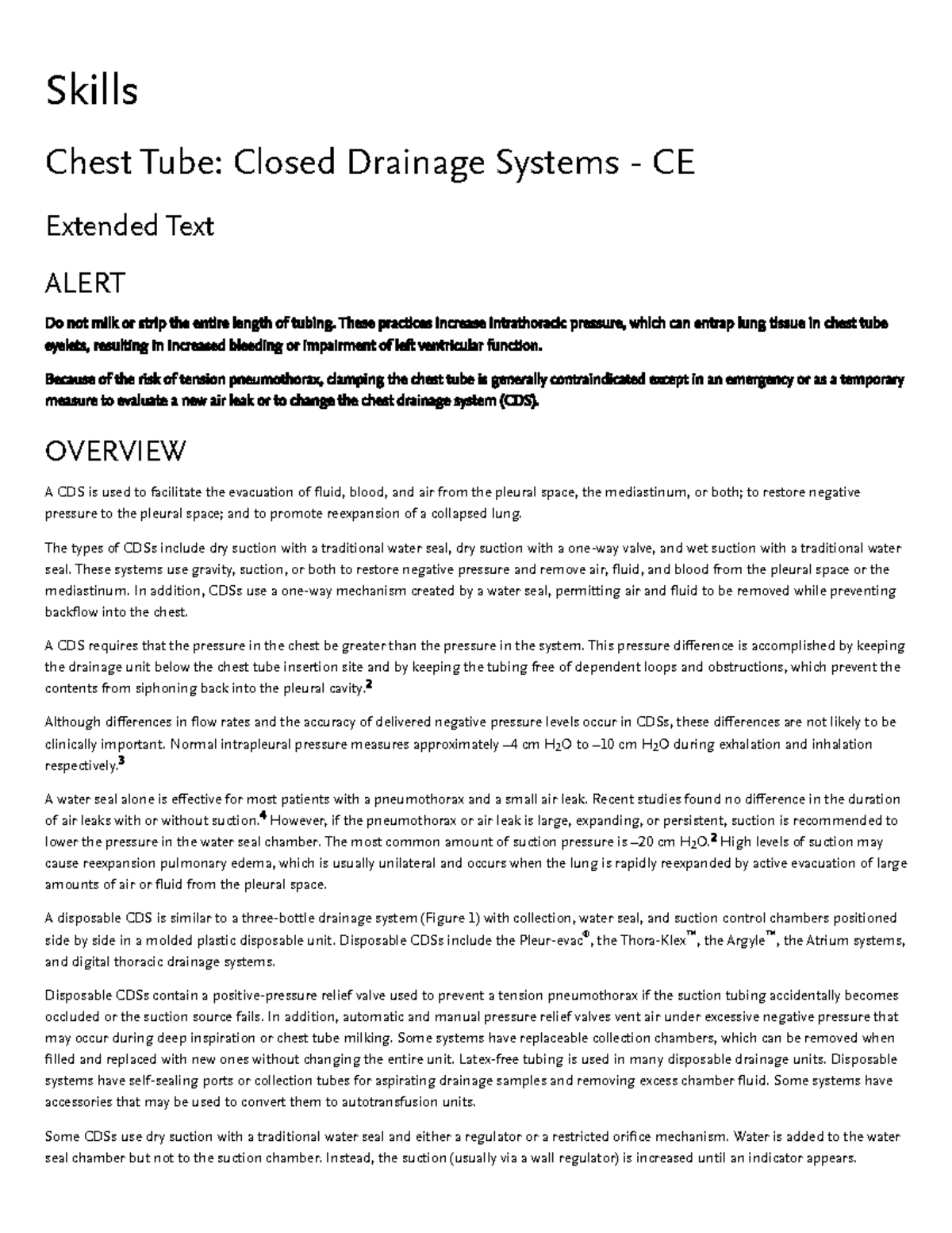 Chest Tube Closed Drainage Systems - extended - Skills Chest Tube ...