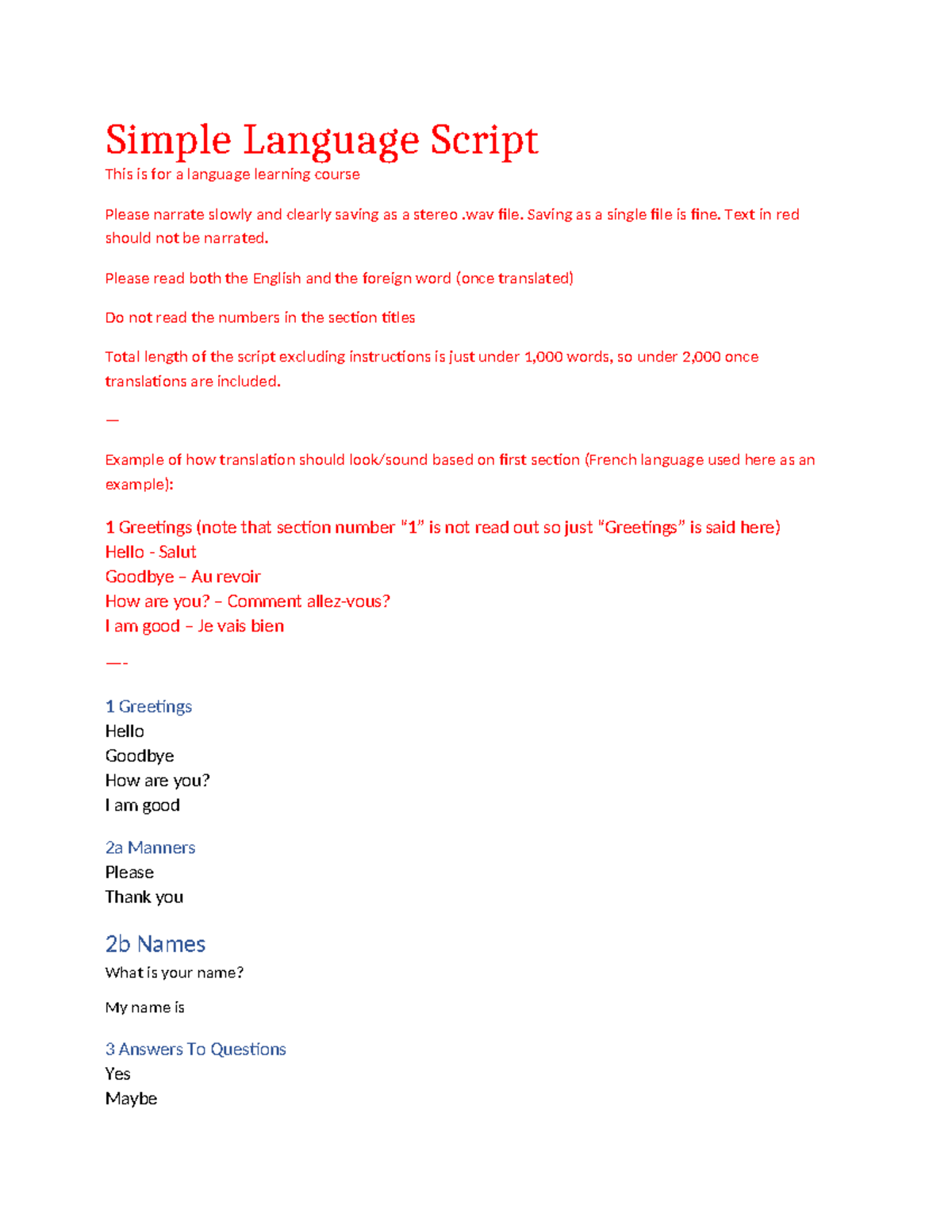 Simple Language Script 3 24 - Simple Language Script This is for a ...