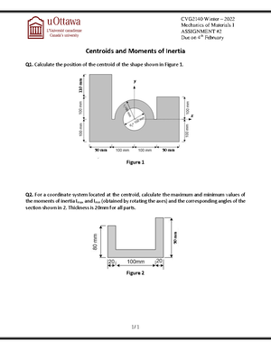 CVG 2140 - Formula sheet (MT) - CVG2140 - Mechanics of Materials I ...