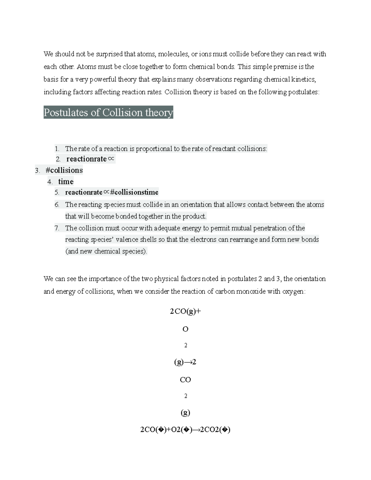 Chem 102 Lec 59 Collision Theory - We should not be surprised that ...