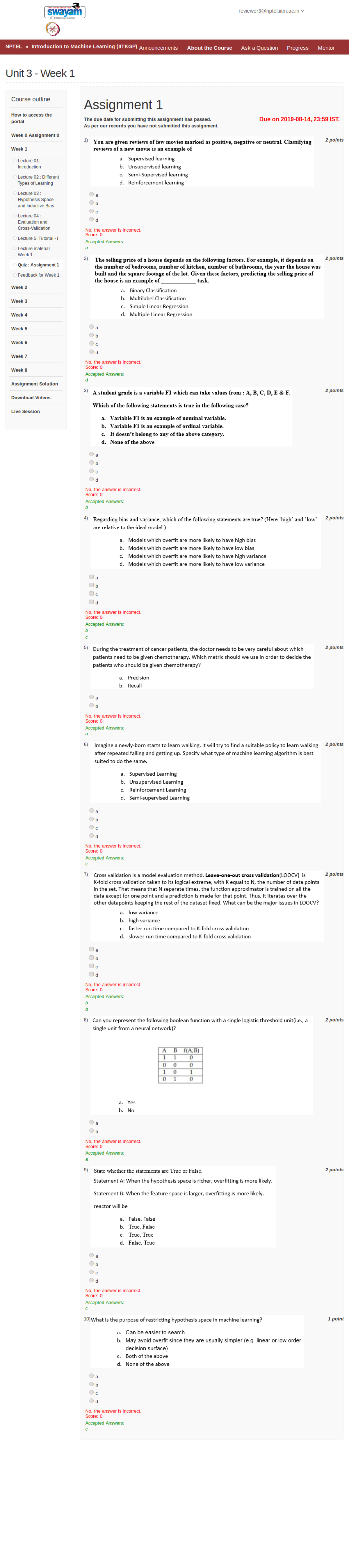 Noc19 cs52 assignment Week 1 - Progamming And Data Structures - Studocu