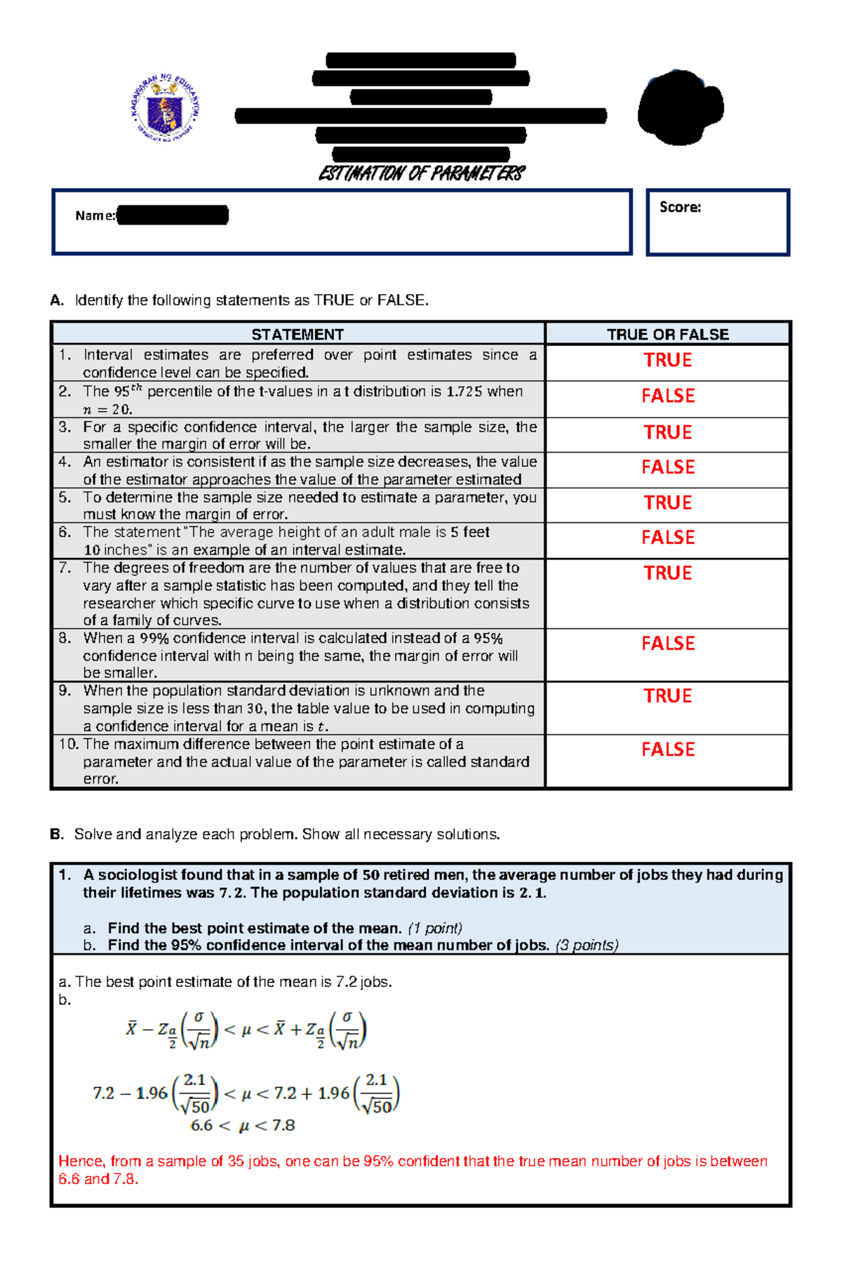 Performance Task 6 - ####### DEPARTMENT OF EDUCATION ####### AGUSAN ...