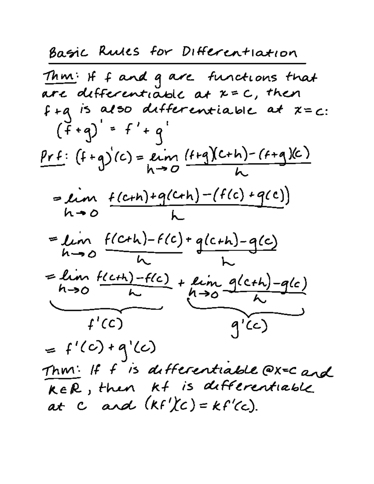 Differentiation rules - Rules Basic THI g ft f g 7r ft h h t g ...