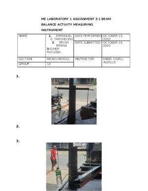 Activity 6 Compressor - Me Lab 1 (Measurements Laboratory) - Studocu