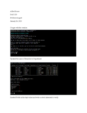 DAD 220 Module 5 Major Activity - Alfred Rouse DAD- Professor August ...