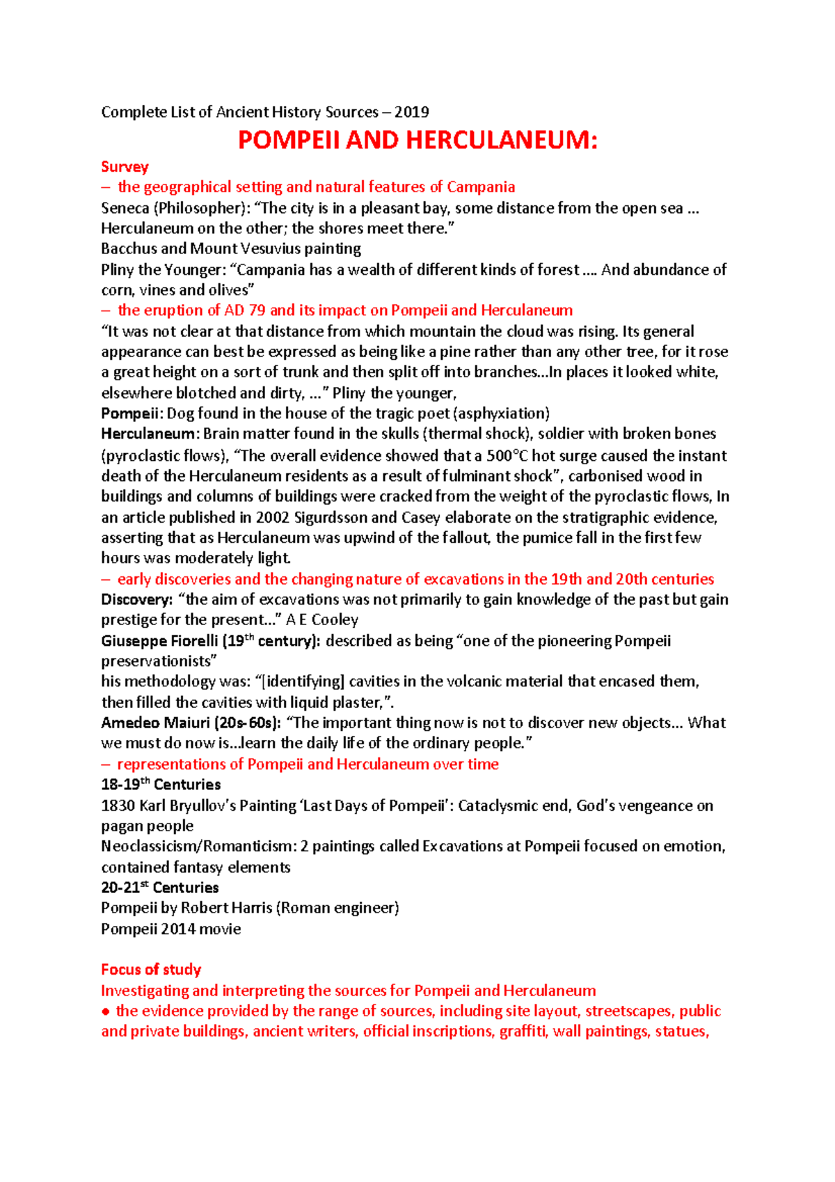 Pompeii and Herculaneum Sources 2 - Complete List of Ancient History ...