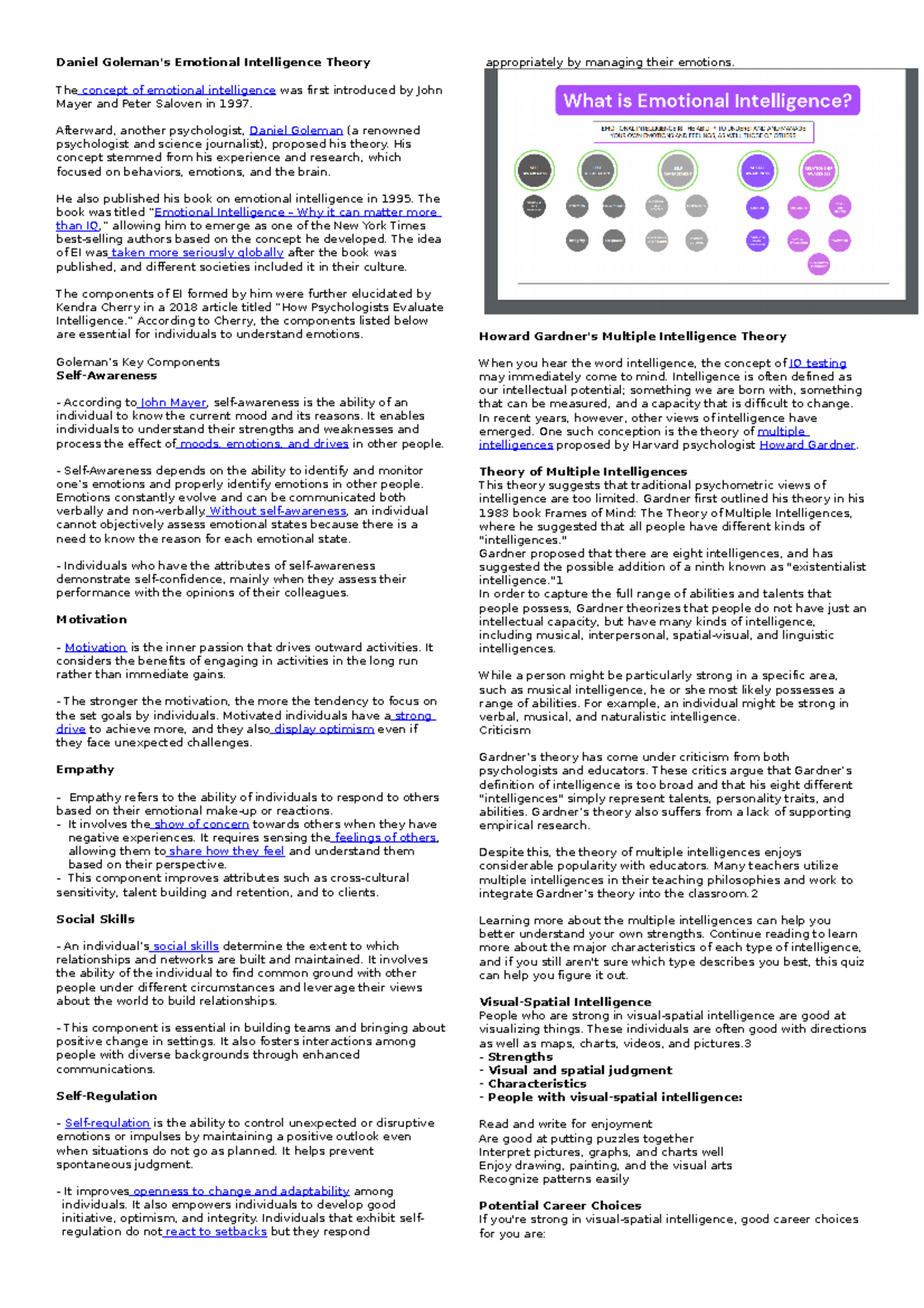 Daniel Goleman and multiple intelligence theory - Daniel Goleman's ...