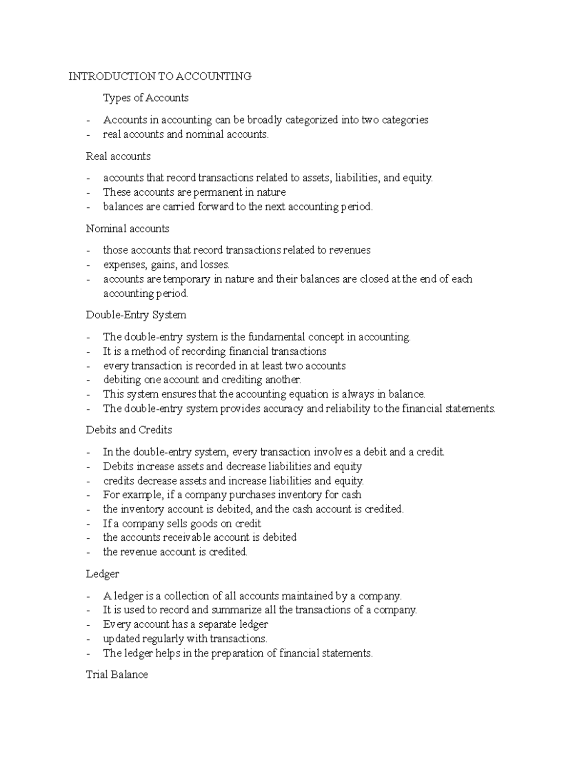 Introduction TO Accounting Notes 2 - INTRODUCTION TO ACCOUNTING Types ...