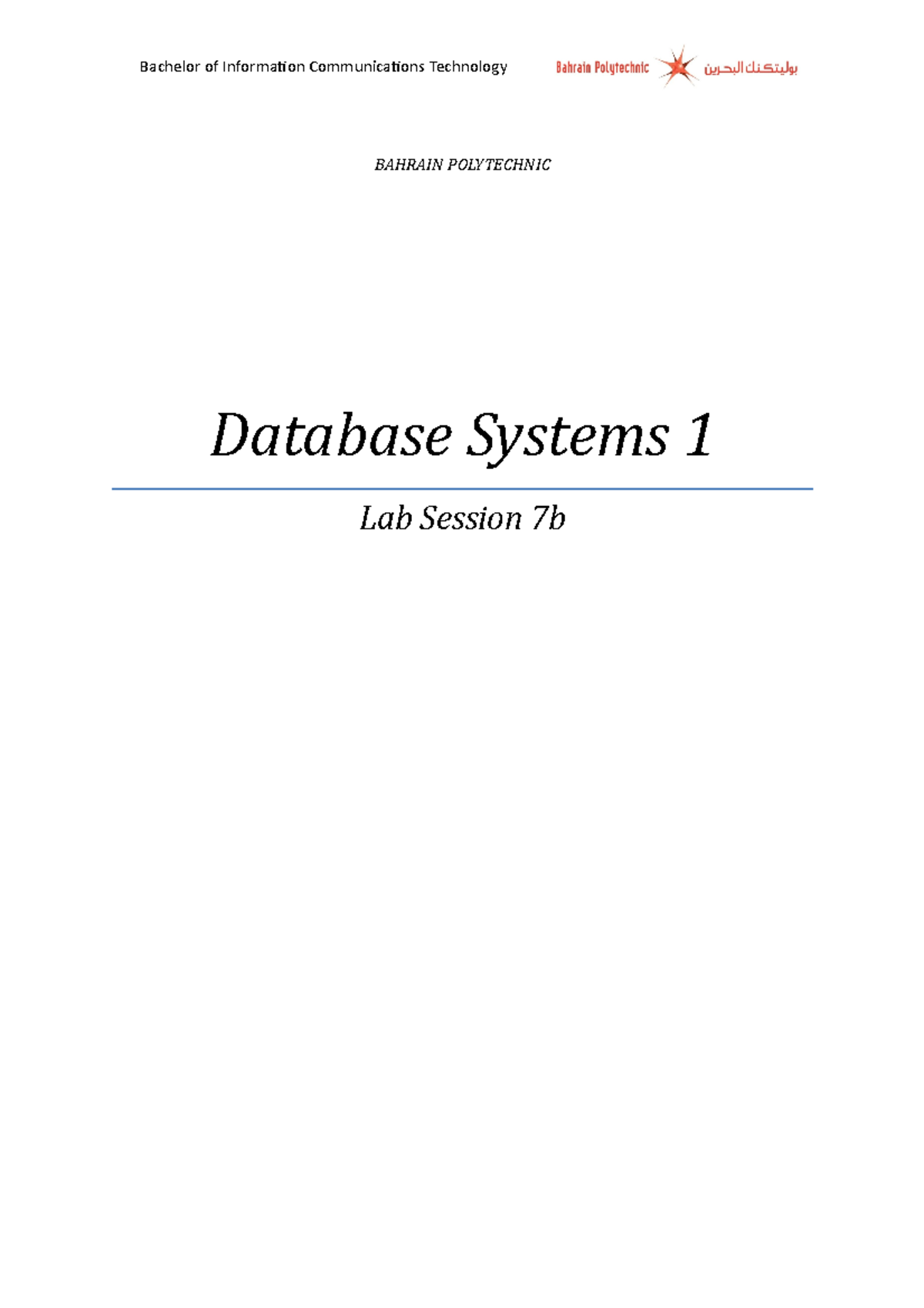 Lab7b - help file - Bachelor of Information Communications Technology ...