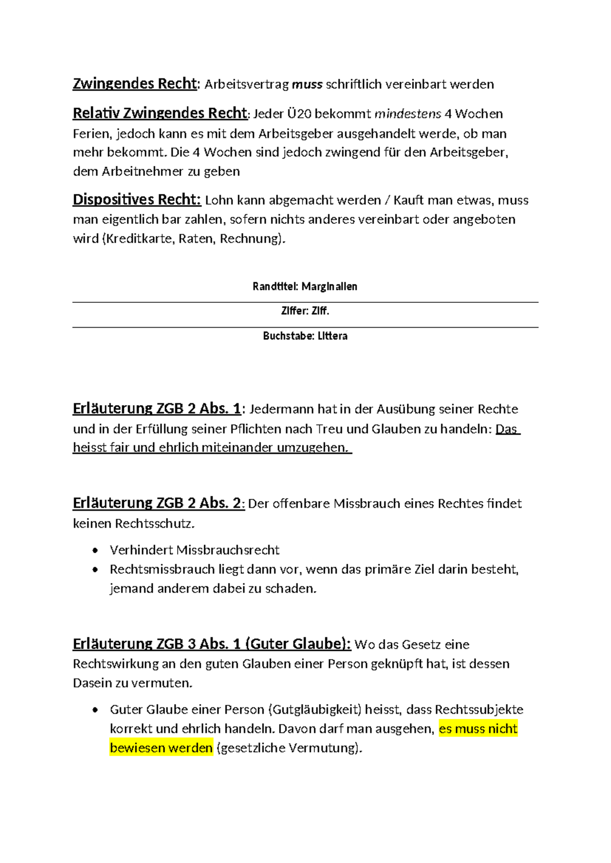 Wirtschaft Grundlagen Einführung in das Recht erste Gesetze ...