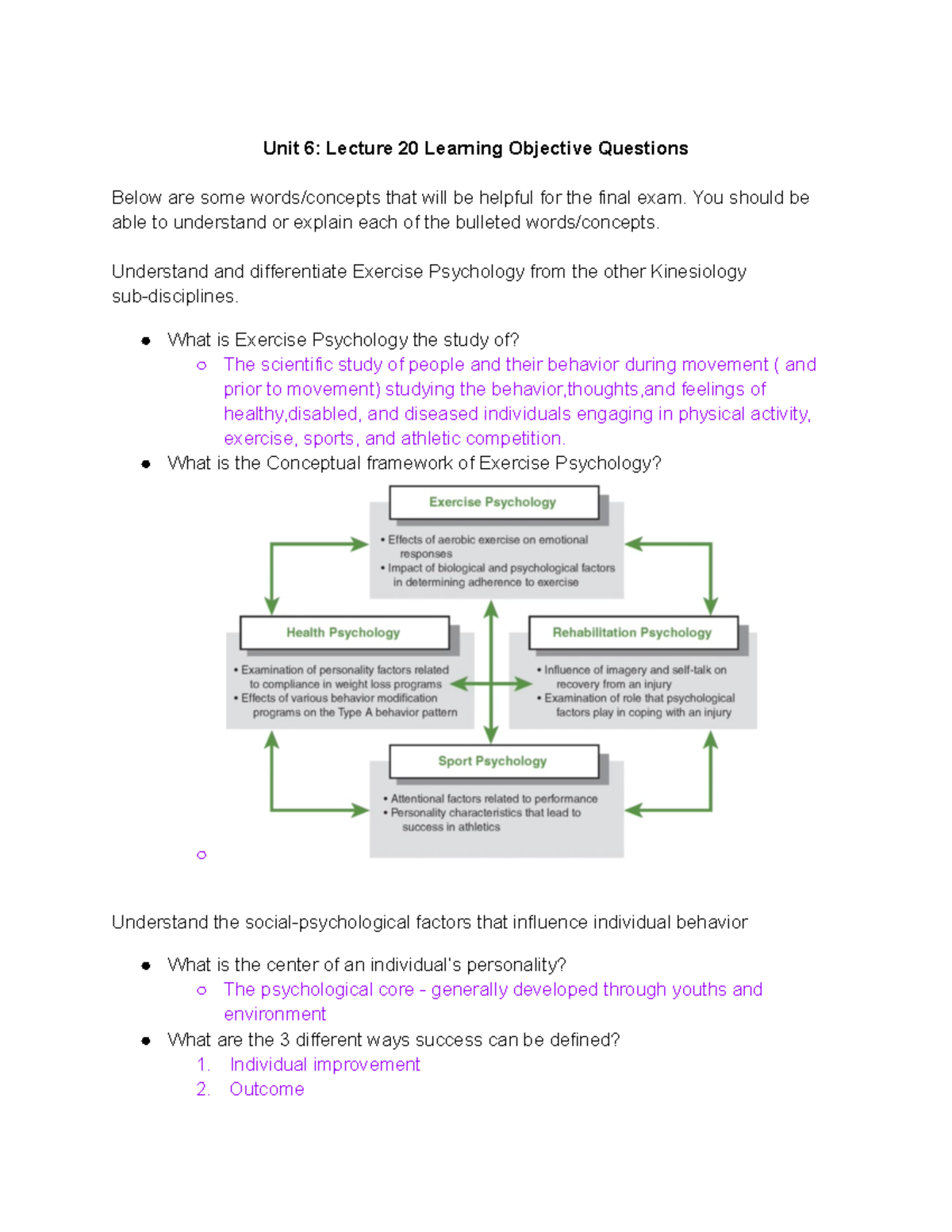 Unit 6 Lecture 20 - Uni 6: Lece 20 Leaning Objecie Qeion Below are some words/concepts that will ...